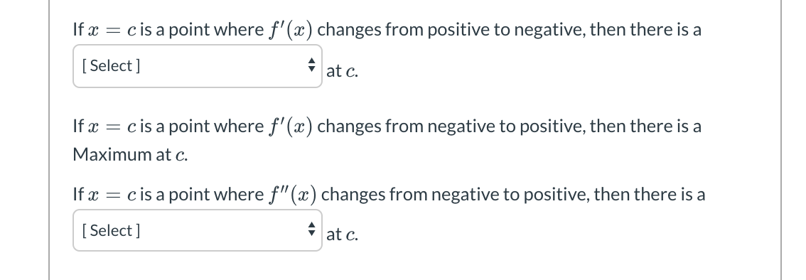 Solved 1-Select: Inflection Point, Minimum, Maximum, None of | Chegg.com