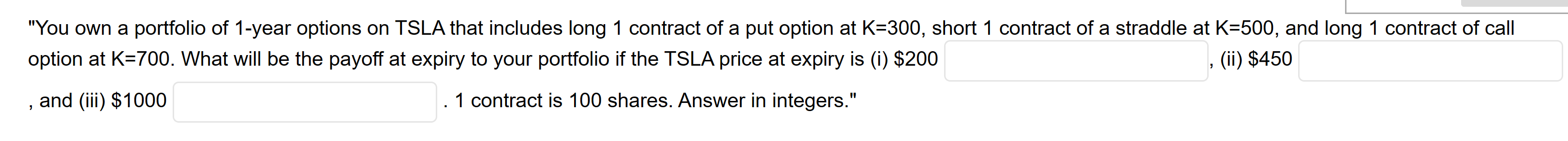 "You own a portfolio of 1 -year options on TSLA that | Chegg.com