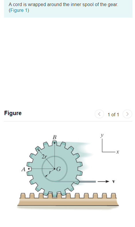 Solved A cord is wrapped around the inner spool of the gear. | Chegg.com