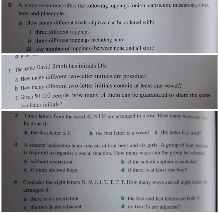 Solved 5 A pizza restaurant offers the following toppings: | Chegg.com