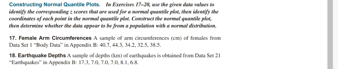 Solved Constructing Normal Quantile Plots. In Exercises | Chegg.com