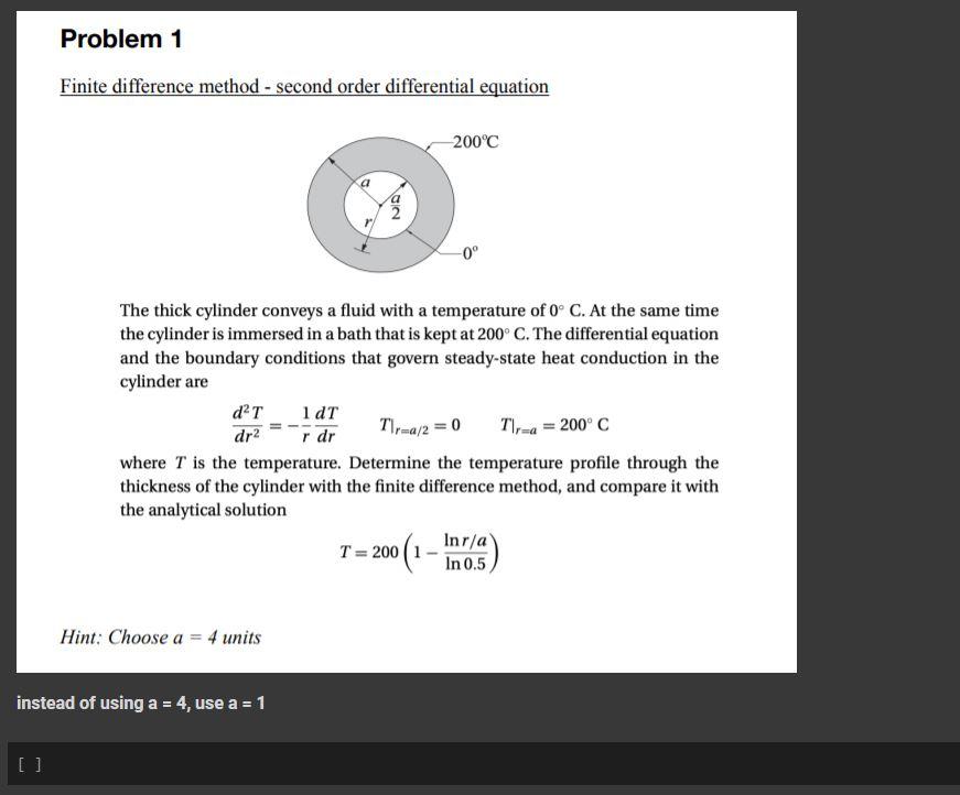 Solved Problem 1 Finite difference method - second order | Chegg.com