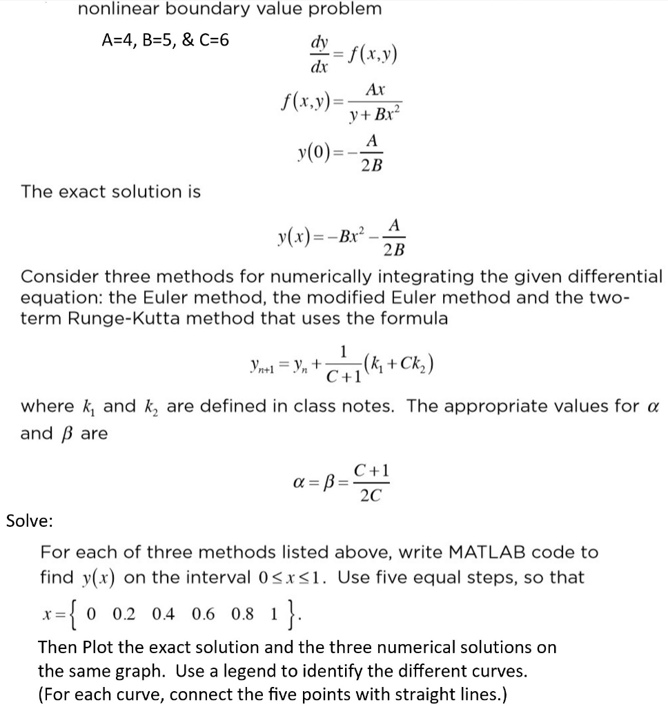 nonlinear boundary value problem A=4, B=5, & C=6 | Chegg.com