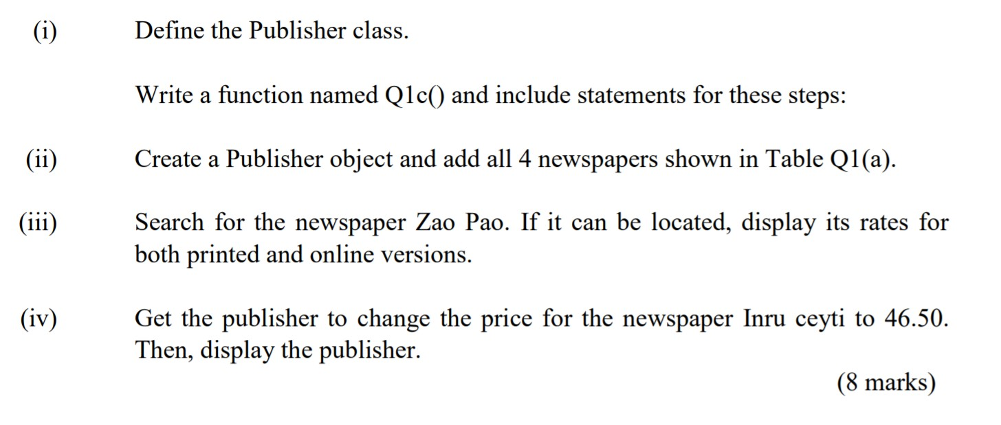 Solved Question 1 Learning objectives: Use objects to store | Chegg.com