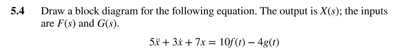 Solved 5.4 Draw a block diagram for the following equation. | Chegg.com