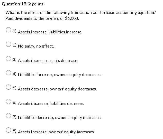 Solved What is the effect of the following transaction on | Chegg.com