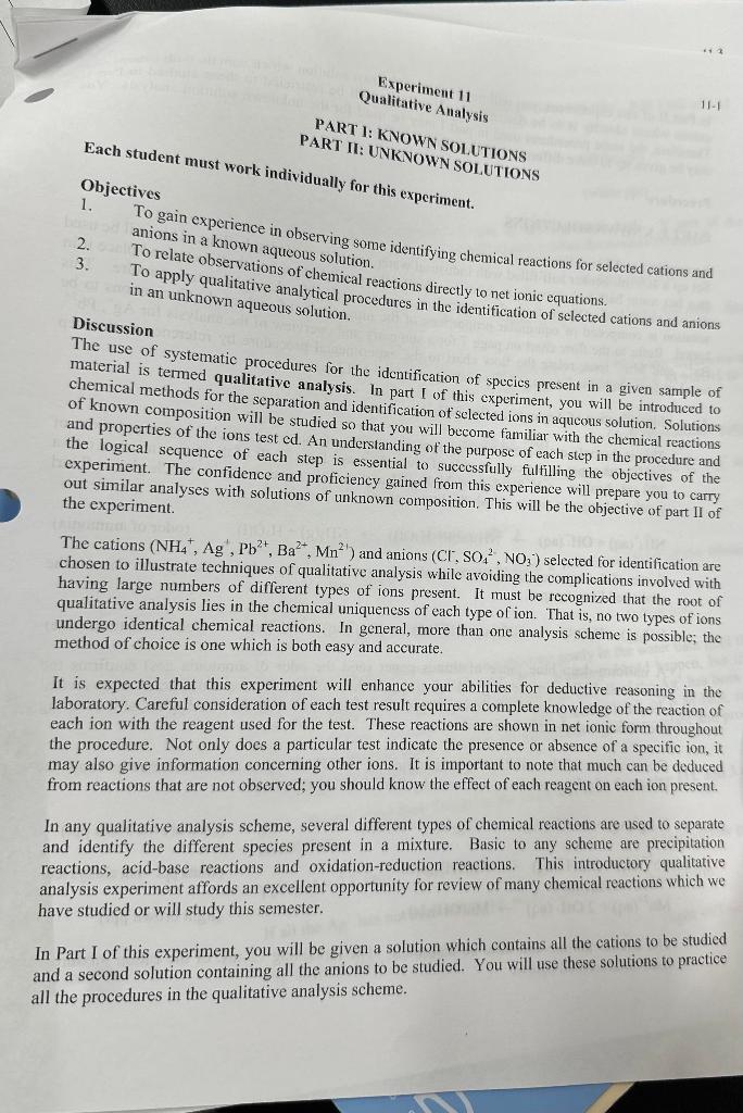 PART I: KNOWN SOLUTIONS PART II: UNKNOWN SOLUTIONS | Chegg.com