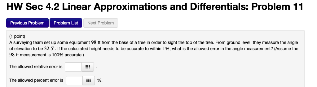 Solved HW Sec 4.2 Linear Approximations and Differentials: | Chegg.com