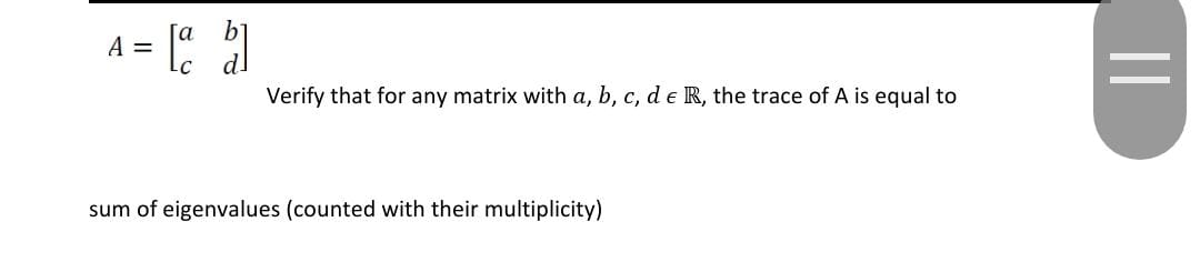 Solved A=[abcd]Verify that for any matrix with a,b,c,dinR, | Chegg.com