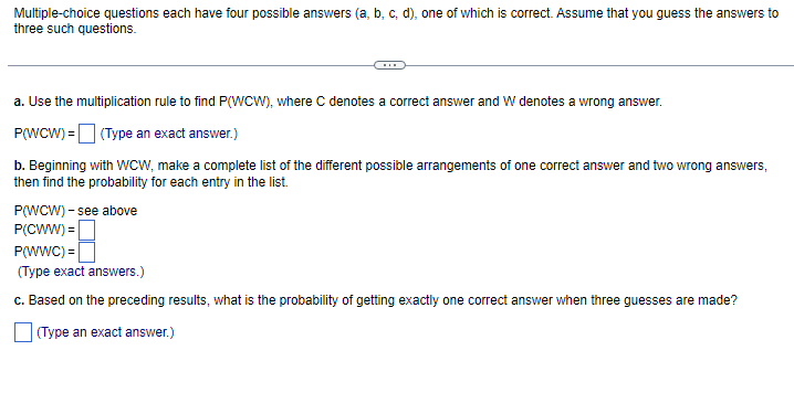 Solved Multiple-choice questions each have four possible | Chegg.com