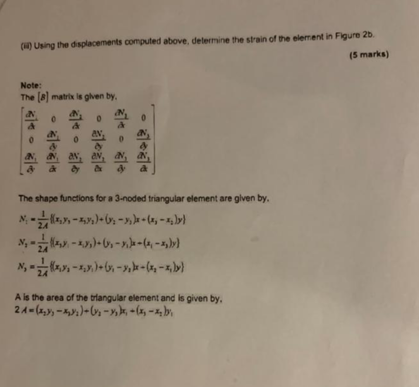 Solved (D) A 3-noded plane stress triangular element | Chegg.com