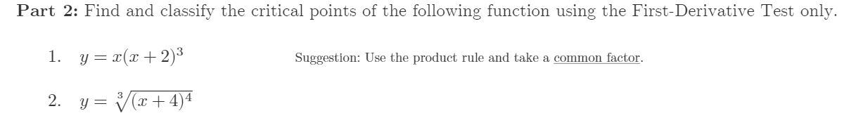 Solved Part 2: Find and classify the critical points of the | Chegg.com