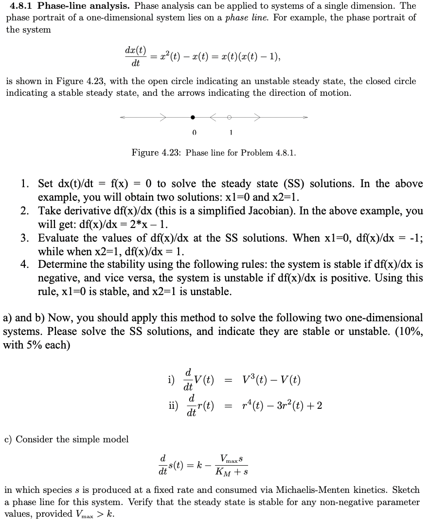Solved 4.8.1 Phase-line analysis. Phase analysis can be | Chegg.com