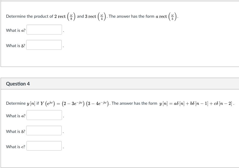 Solved Determine the product of 2 rect and 3 rect ( ). The | Chegg.com