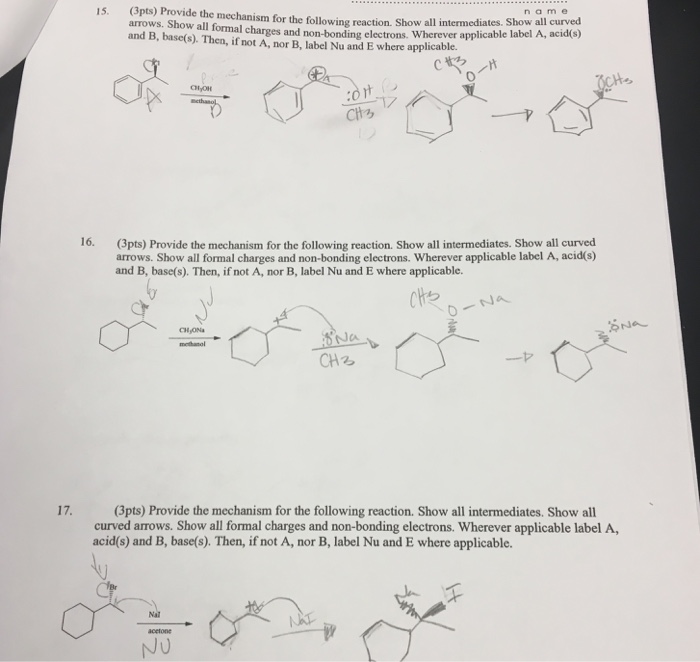 Solved (3pts) Provide the mechanism for the following | Chegg.com