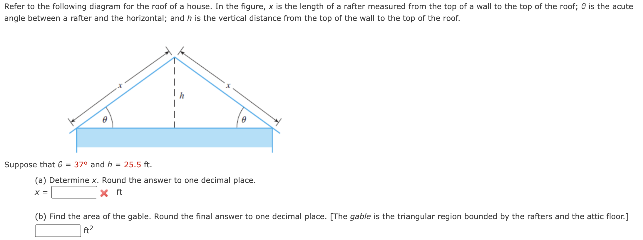 Solved Refer to the following diagram for the roof of a | Chegg.com
