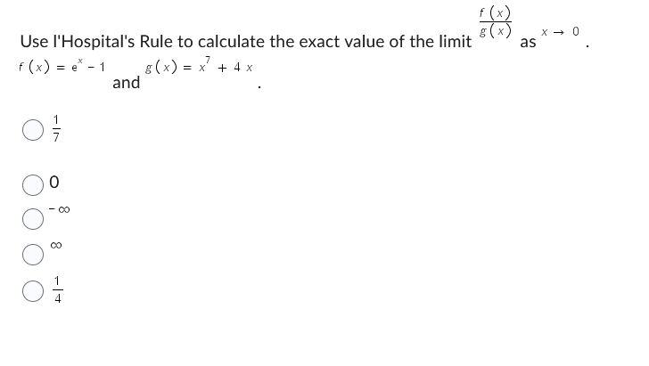 Solved Use l'Hospital's Rule to calculate the exact value of | Chegg.com