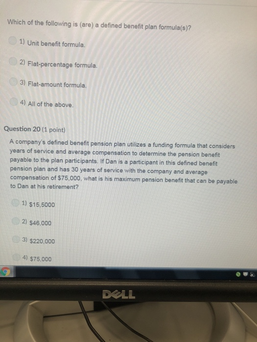 Solved: Which Of The Following Is (are) A Defined Benefit ... | Chegg.com