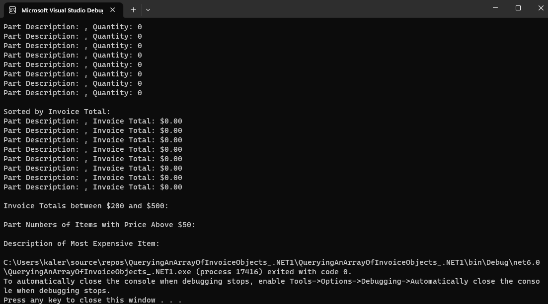 Solved 9.3 (Querying an Array of Invoice Objects) Use the | Chegg.com