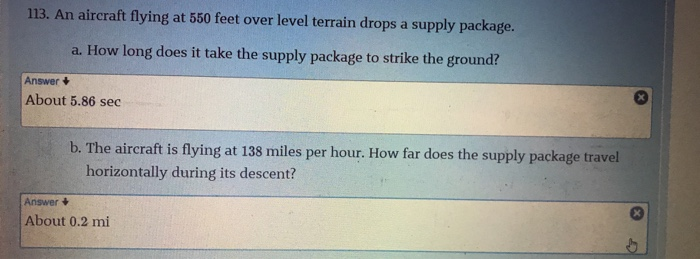 Solved 113. An aircraft flying at 550 feet over level | Chegg.com