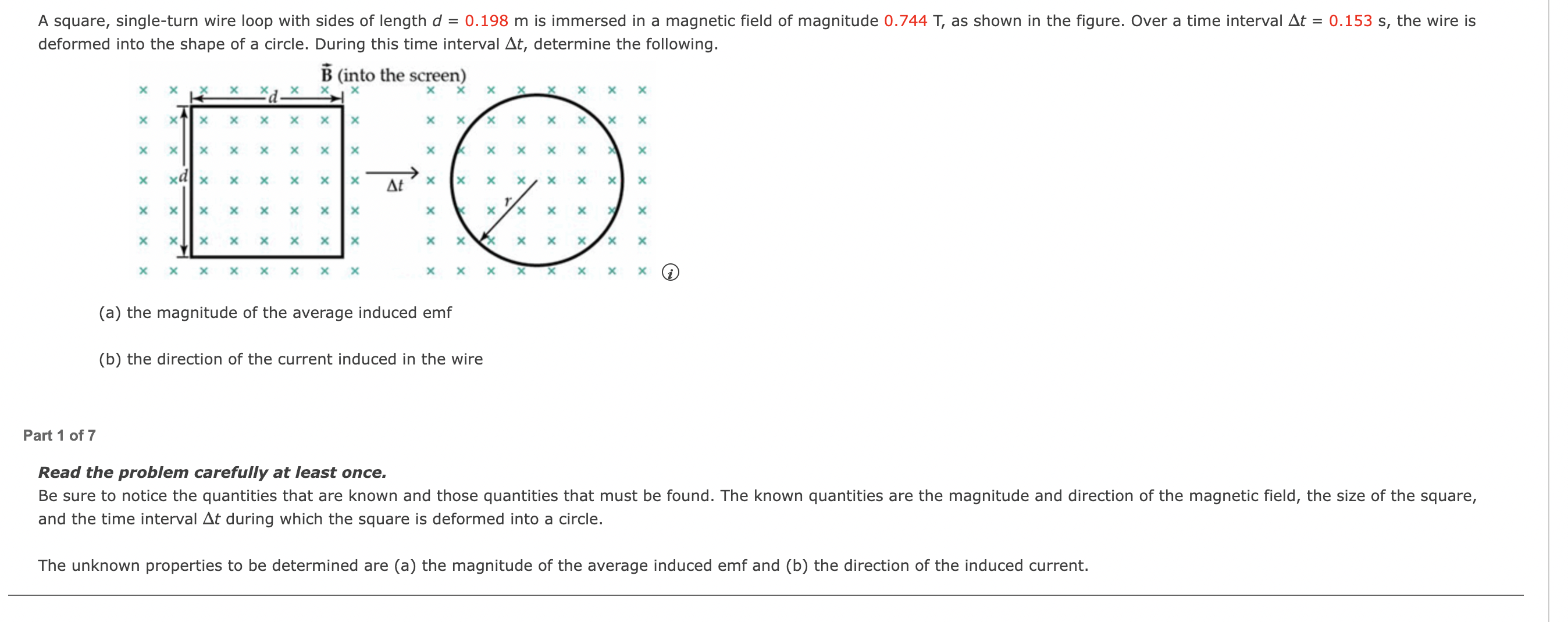 Solved deformed into the shape of a circle. During this time | Chegg.com