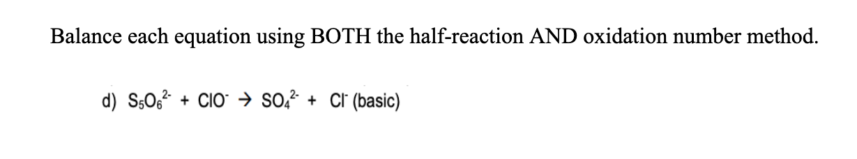 Solved In a basic medium, balance the equation using the | Chegg.com