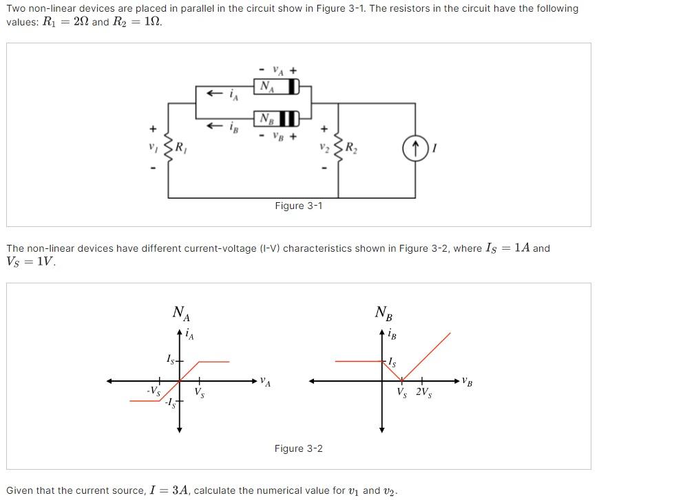 Solved Two non-linear devices are placed in parallel in the | Chegg.com