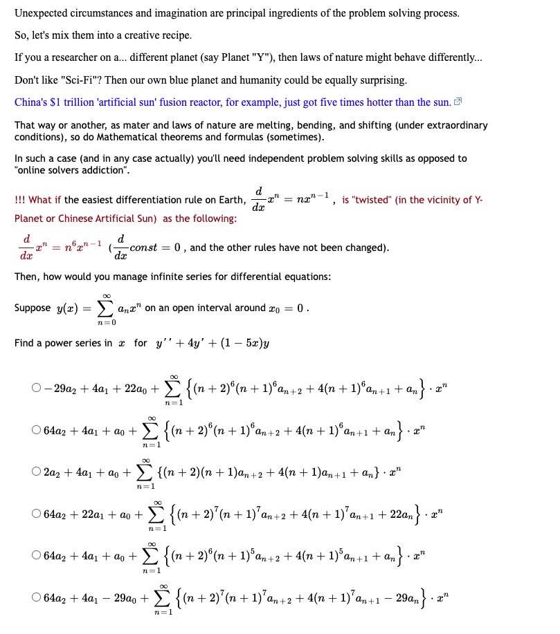 Solved !!! What if the easiest differentiation rule on | Chegg.com