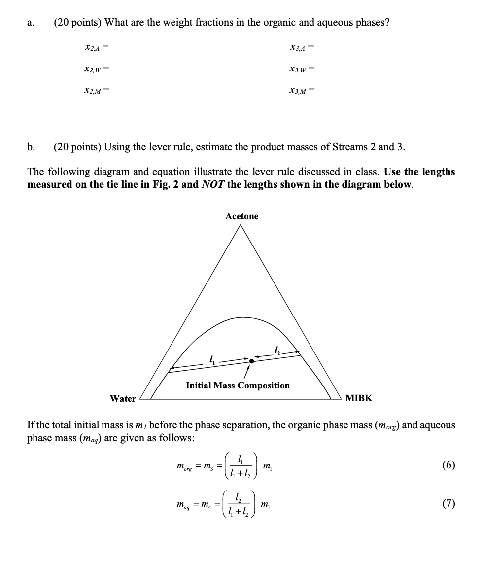 Solved II. (40 points) Material Balance on Ternary, 2-Phase | Chegg.com