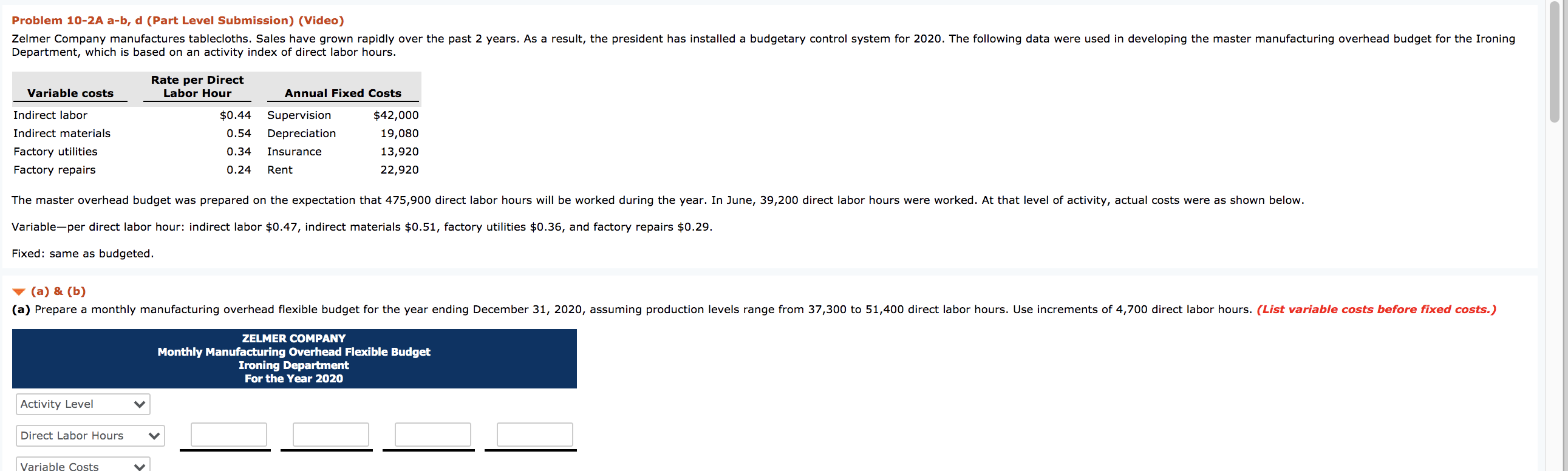 Solved Problem 10-2A a-b, d (Part Level Submission) (Video) | Chegg.com