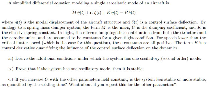 A simplified differential equation modeling a single | Chegg.com