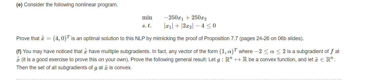 R, we say that a vector s ER" is a subgradient off at | Chegg.com