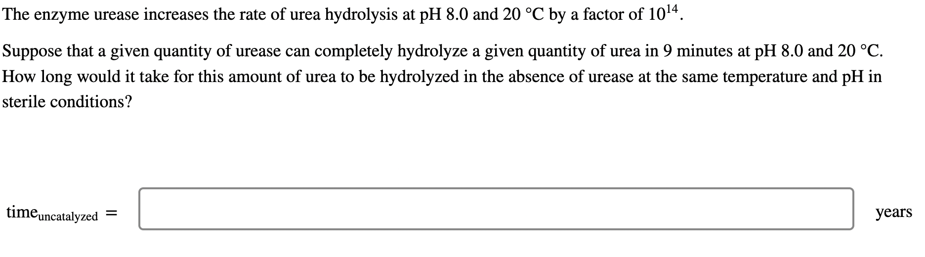 Solved The enzyme urease increases the rate of urea | Chegg.com