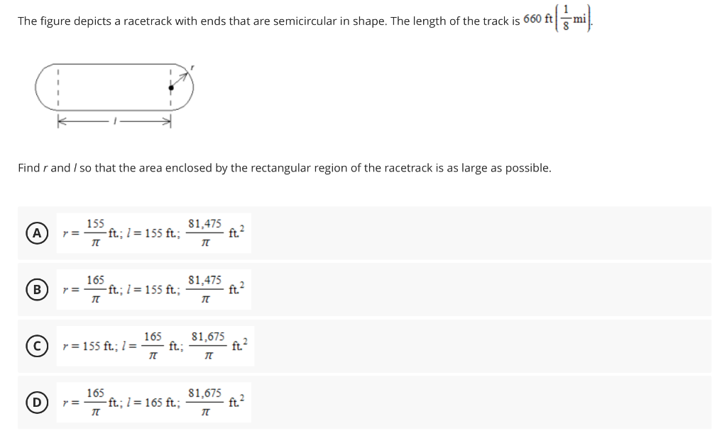 Solved The figure depicts a racetrack with ends that are | Chegg.com