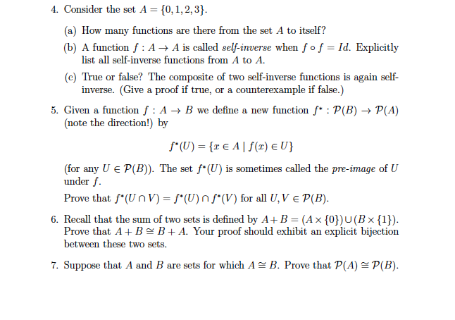 Solved 4. Consider the set A {0,1,2,3}. (a) How many | Chegg.com