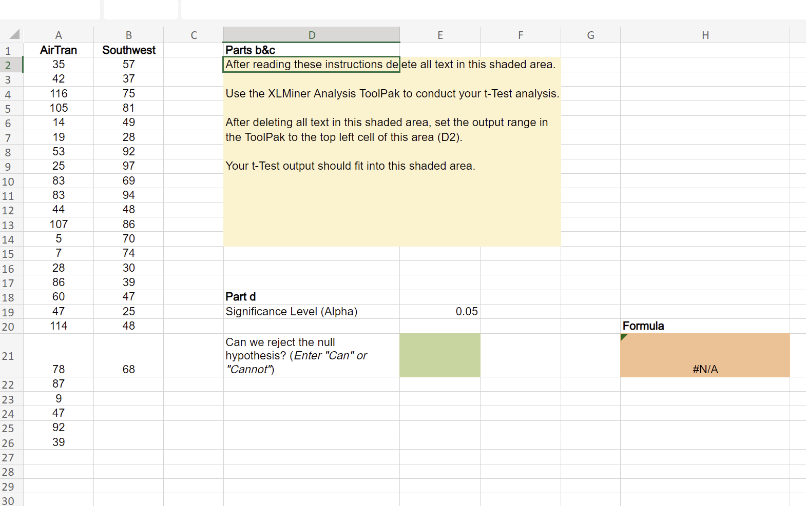 Solved both airlines. Construct a spreadsheet to answer the | Chegg.com