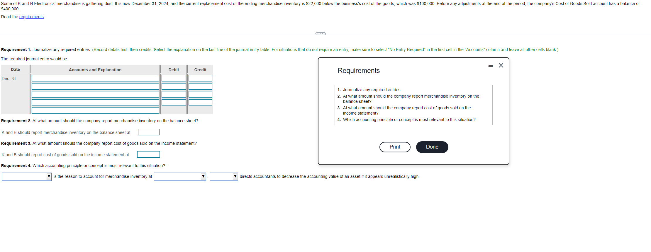 Solved Chapter 6 question 1 answer all the requirements | Chegg.com Solved Chapter 6 question 1 answer all the requirements | Chegg.com