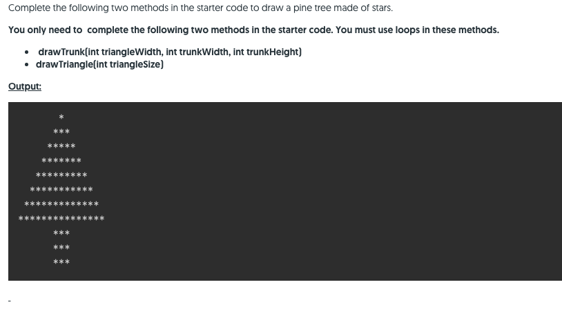 Solved Complete the following two methods in the starter | Chegg.com