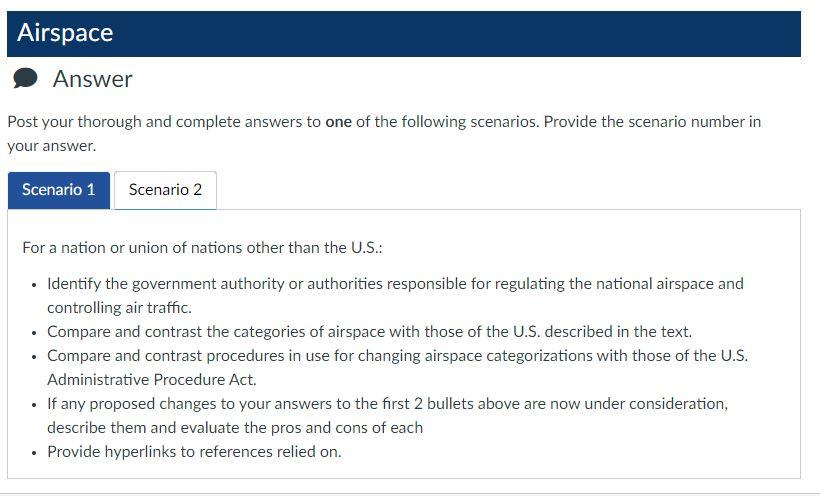 Airspace Answer Post your thorough and complete | Chegg.com