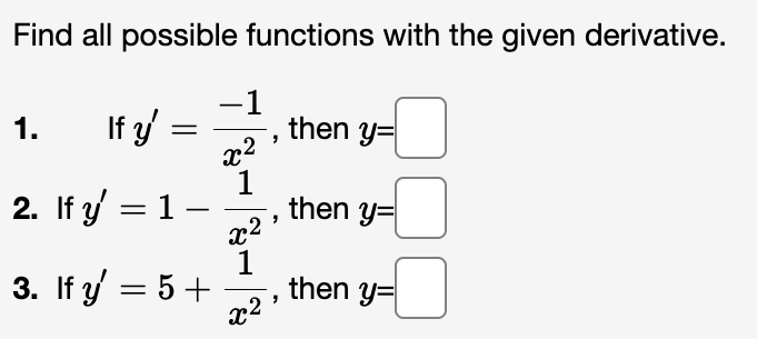 Solved Find all possible functions with the given | Chegg.com