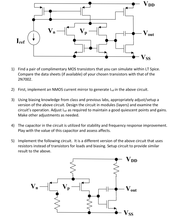 Solved Find a pair of complimentary MOS transistors that you | Chegg.com