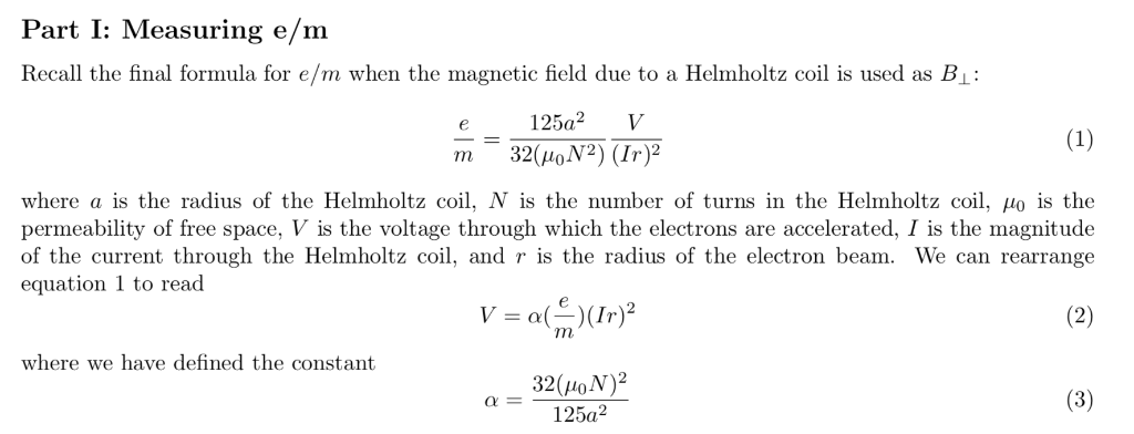 Solved Question regarding e/m in physics: QUESTION 1: | Chegg.com