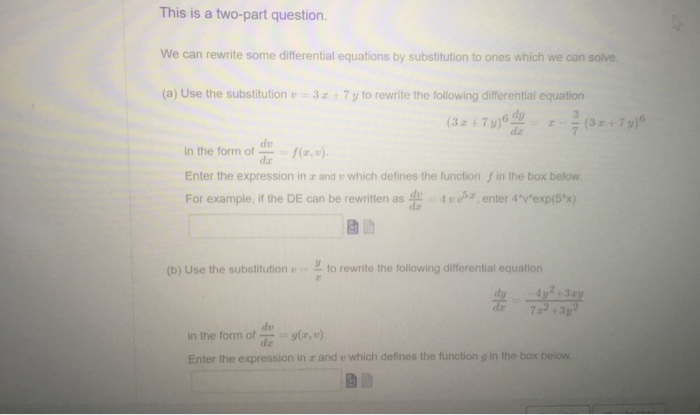 Solved This is a two-part question. We can rewrite some | Chegg.com