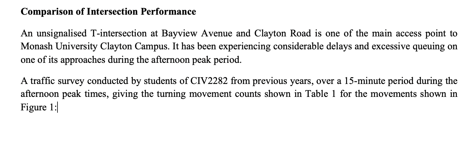 Solved Comparison of Intersection Performance An | Chegg.com