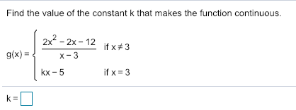 Solved Find the value of the constant k that makes the | Chegg.com