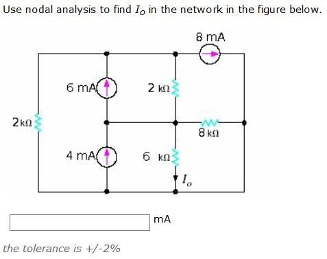 Solved Use nodal analysis to find I0 in the network in | Chegg.com