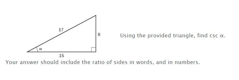 Solved Using the provided triangle, find csca. 15 Your | Chegg.com