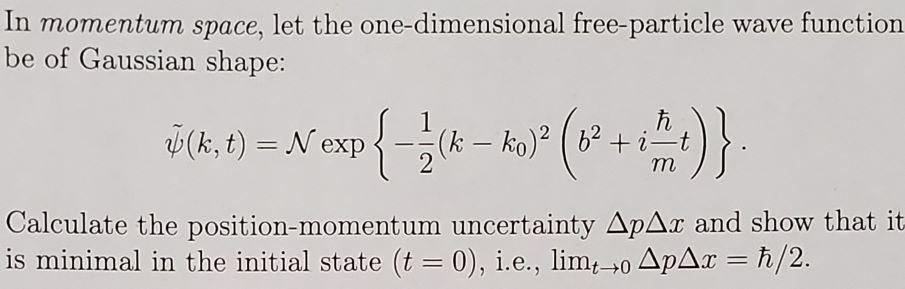 Solved In Momentum Space Let The One Dimensional