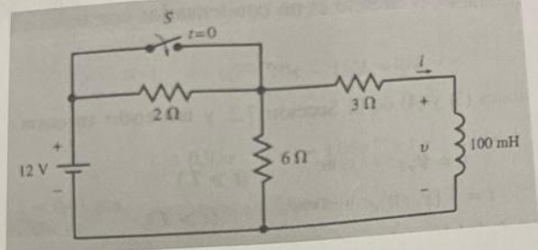 Solved In the following circuit, switch s is closed at t=0. | Chegg.com