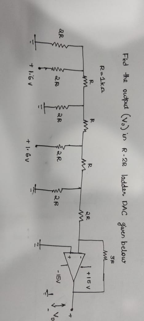 Solved Find the output (V0) in R−2R ladder DAC given below | Chegg.com